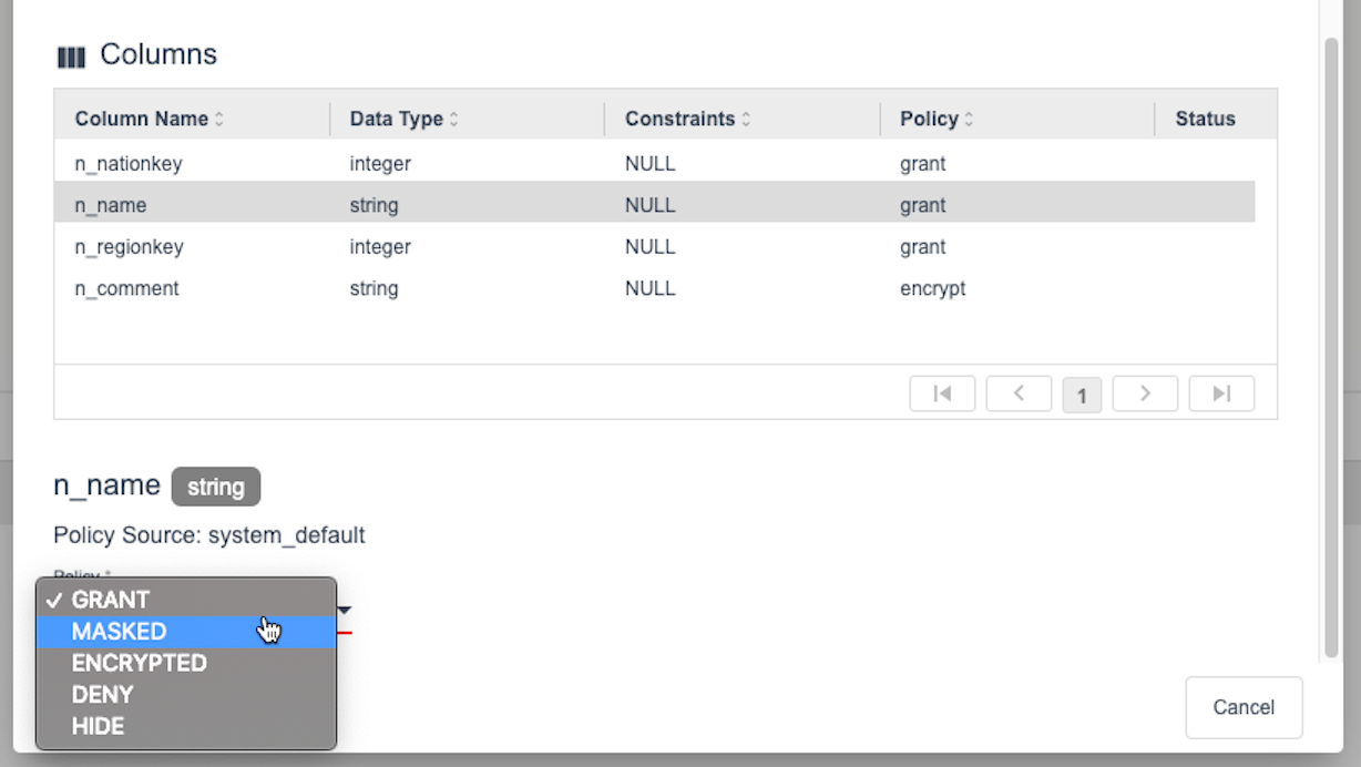 Row and Column Level Security