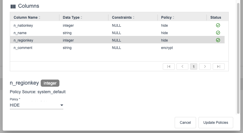 Row and Column Level Security